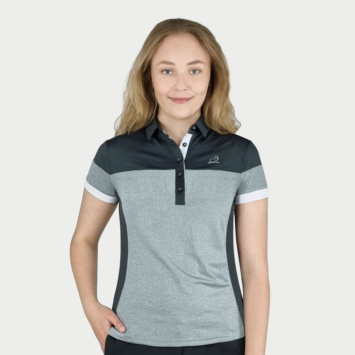 Jennifer golf polo - grey / black – WHAT BUNKERS